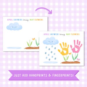 April Showers Bring May Flowers Handprint Craft - Digital Download ...