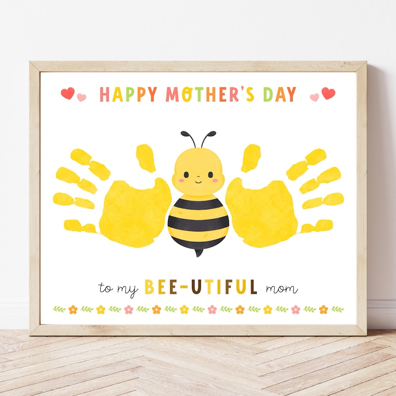 Bee Mother’s Day Handprint Craft - Digital Download, Printable Mother’s ...