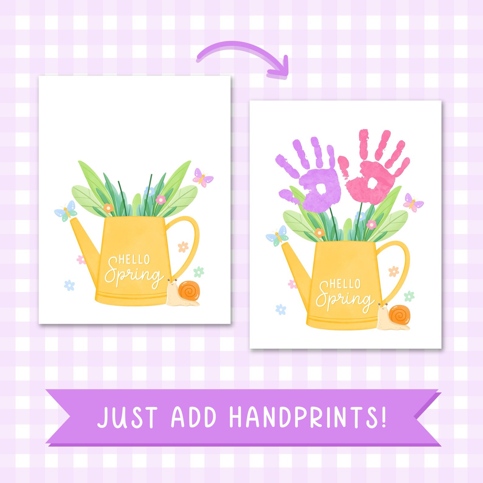 Spring Handprint Craft - Digital Download, Hello Spring Craft ...