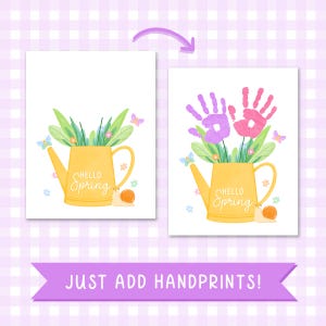 Spring Handprint Craft - Digital Download, Hello Spring Craft ...