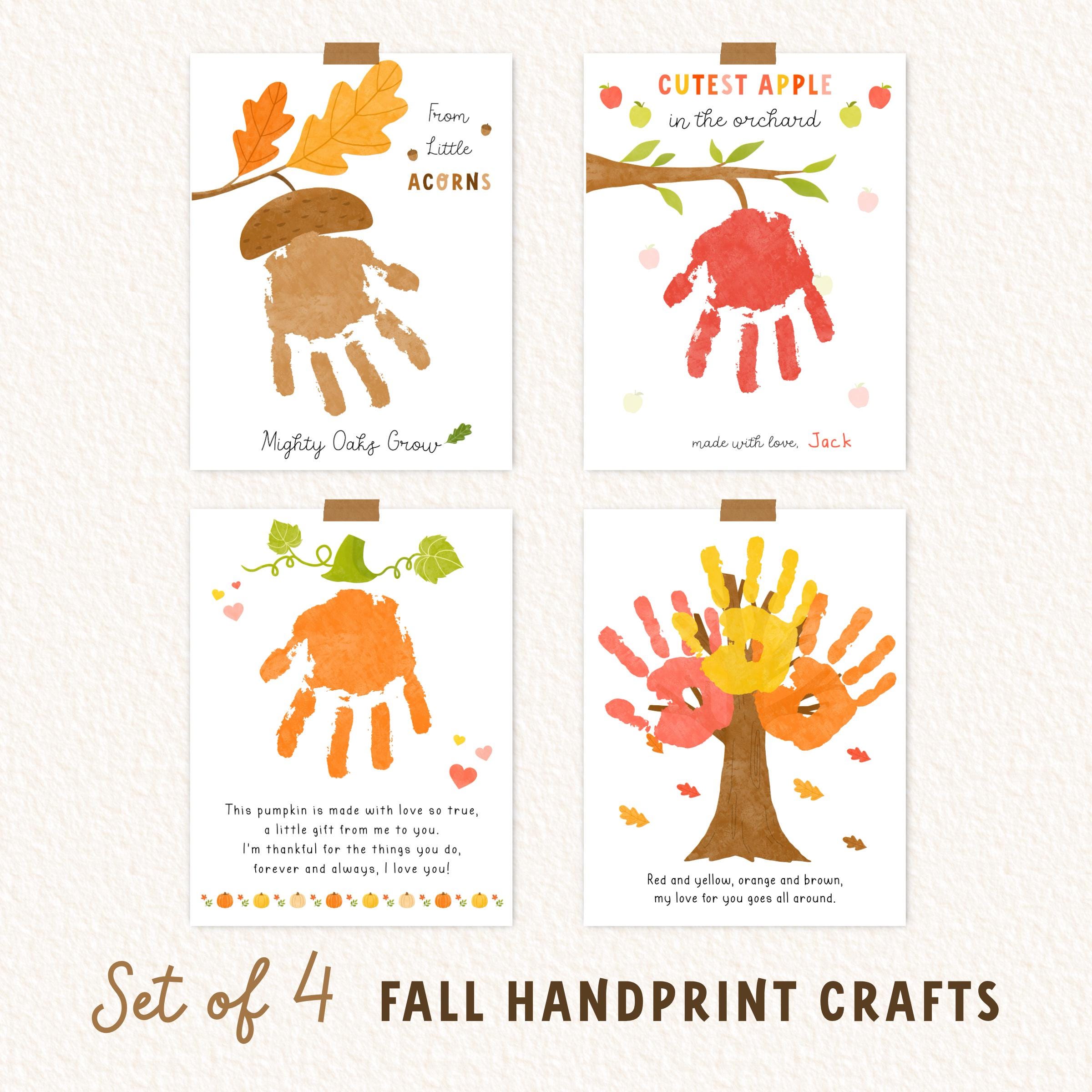 Set of 4 Fall Handprint Crafts - Digital Download, Printable Fall ...