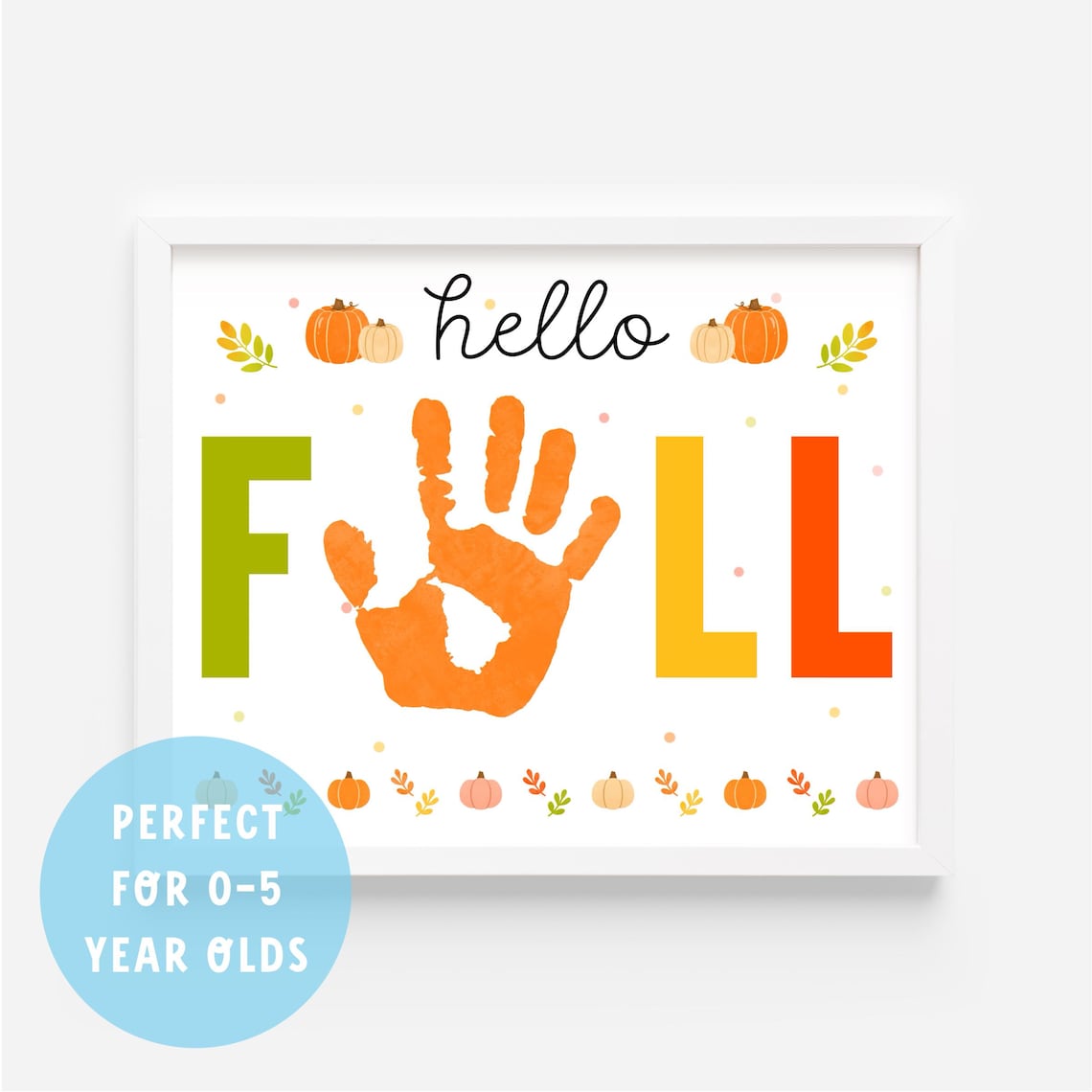 Fall Handprint Craft - Digital Download, Fall Handprint Art Template ...