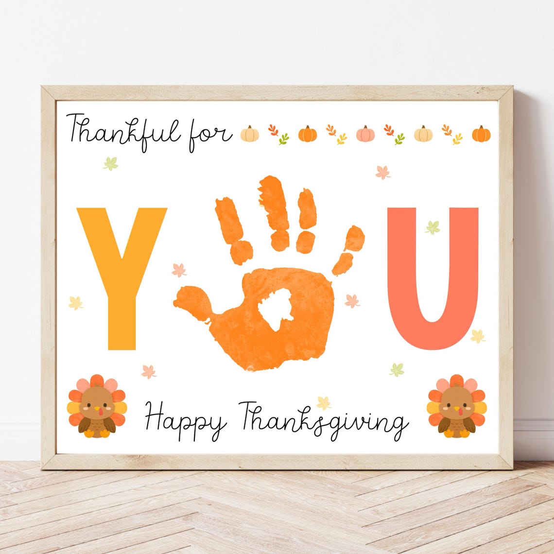 Thankful for You Handprint Craft - Digital Download, Thanksgiving ...