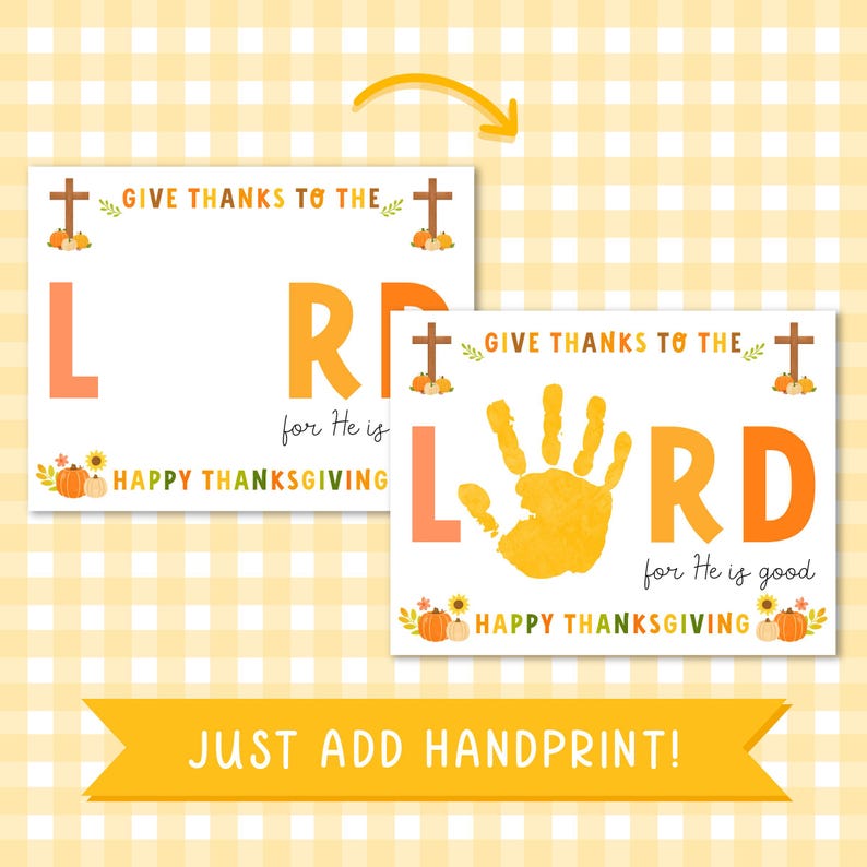 Give Thanks to the Lord Handprint Craft - Digital Download ...