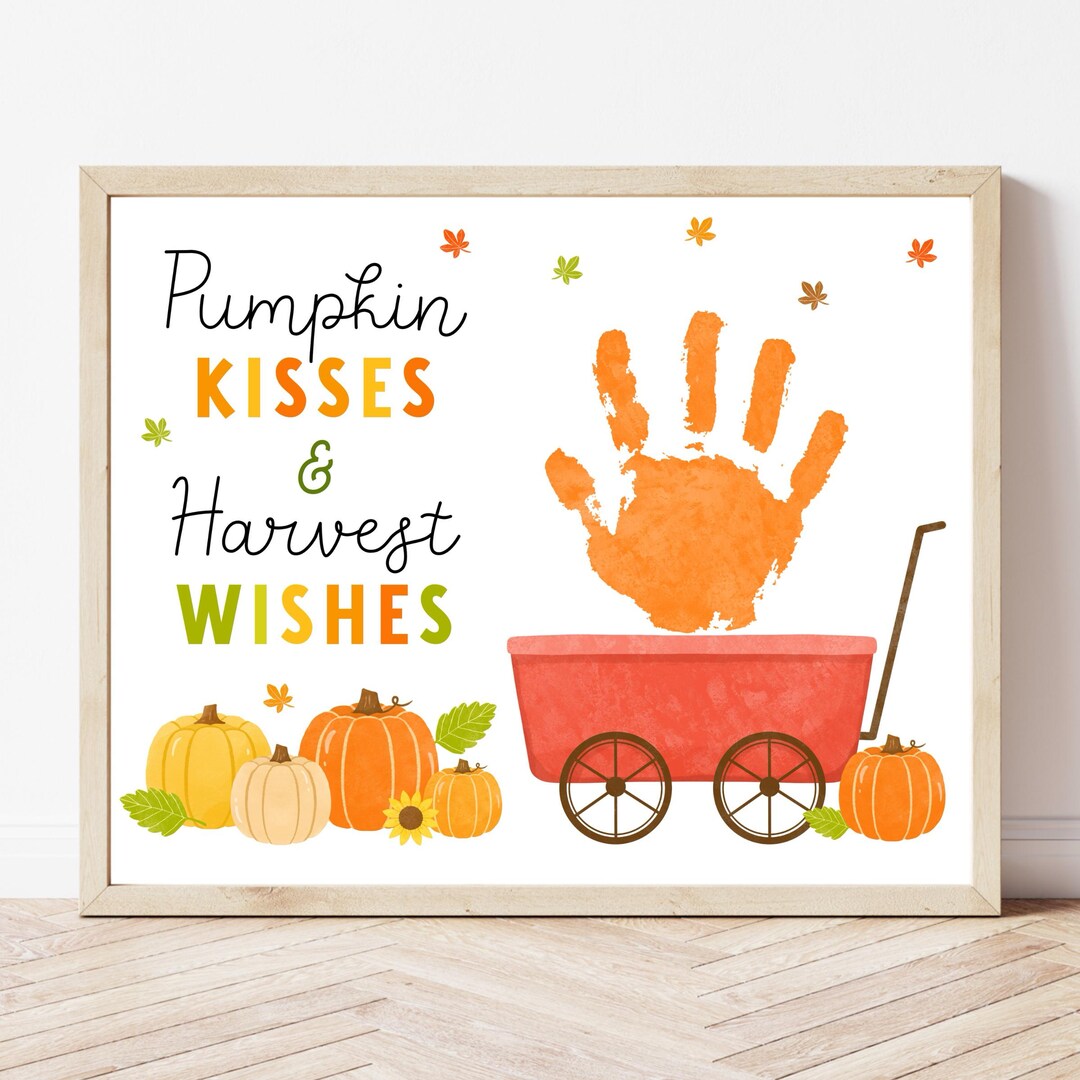 Pumpkin Wagon Handprint Craft - Digital Download, Fall Handprint ...