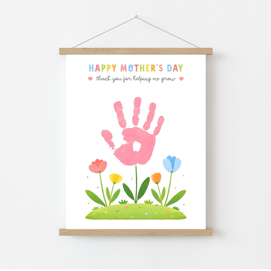 Thank You for Helping Me Grow Mother’s Day Handprint Craft - Digital ...