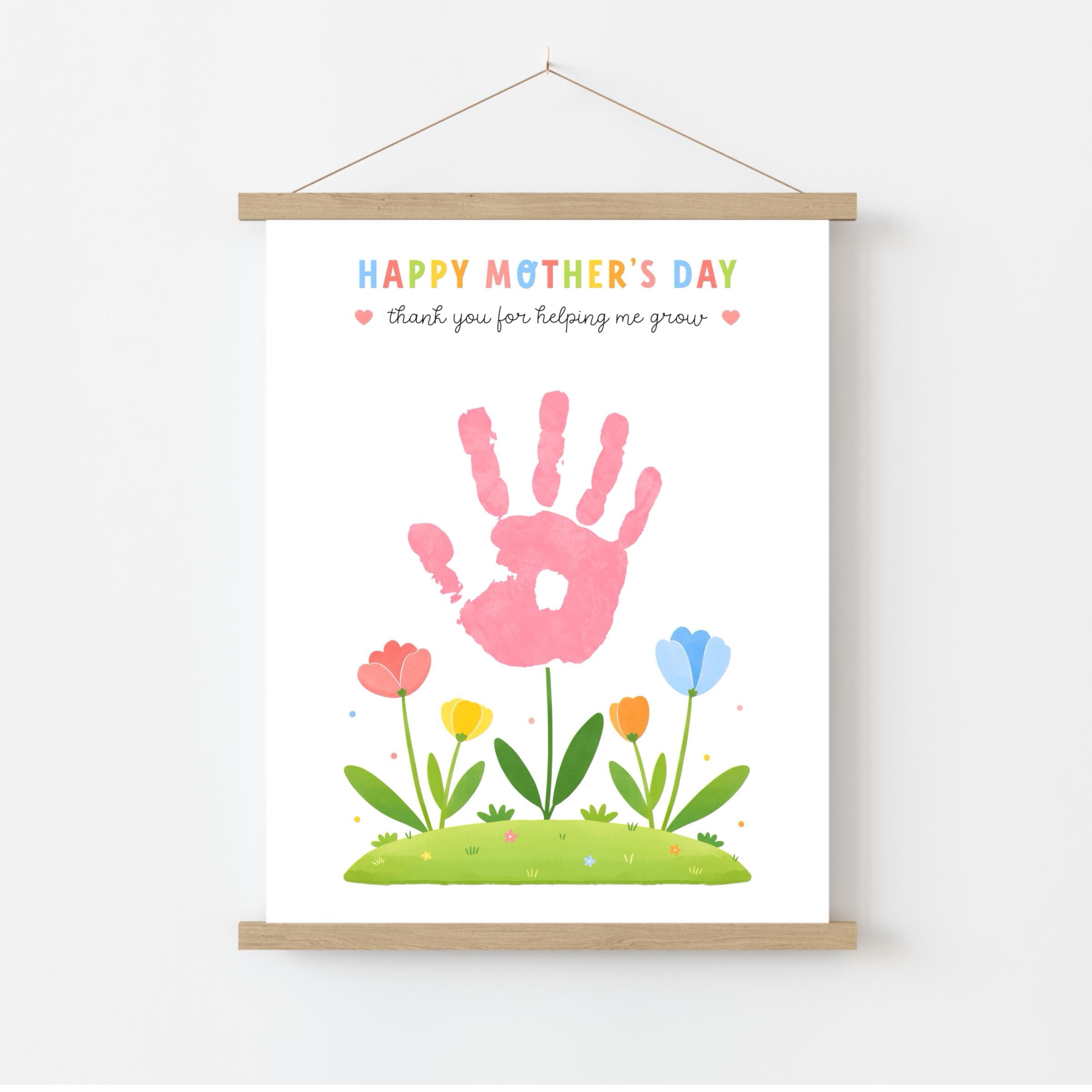 Thank You for Helping Me Grow Mother’s Day Handprint Craft - Digital ...