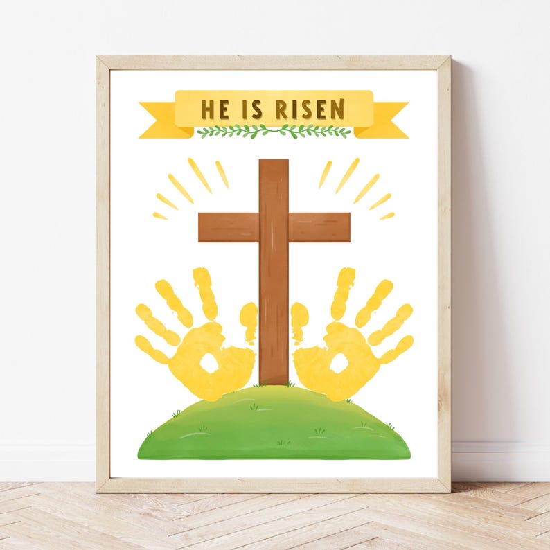He is Risen Handprint Craft - Digital Download, Easter Handprint Art ...