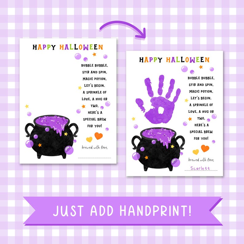 Witch’s Brew With Poem Handprint Craft - Digital Download, Cauldron ...