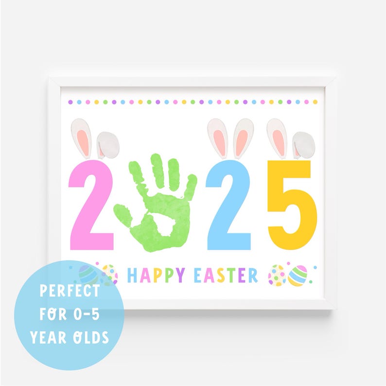 Happy Easter Handprint Craft - Digital Download, Easter Handprint Art ...