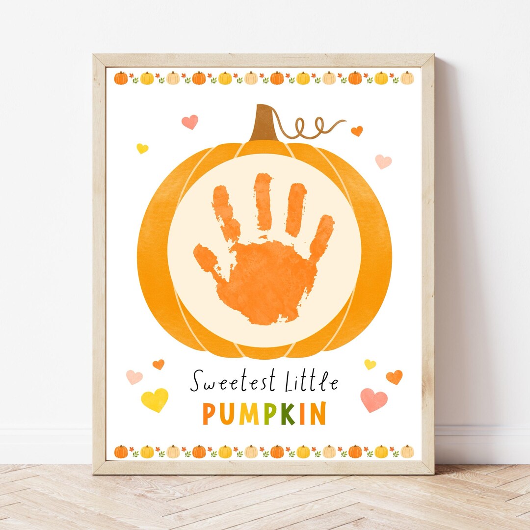 Sweetest Little Pumpkin Handprint Craft - Digital Download, Printable ...