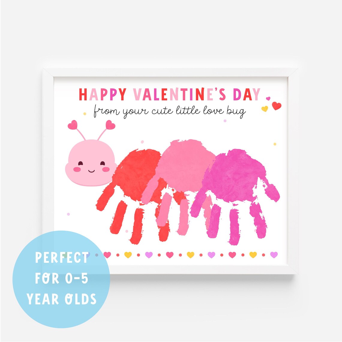 Valentine Love Bug Handprint Craft - Digital Download, Love Bug ...