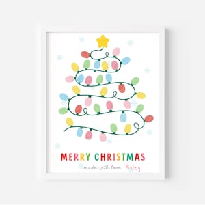Christmas Tree Fingerprint Craft - Digital Download, Christmas Tree ...
