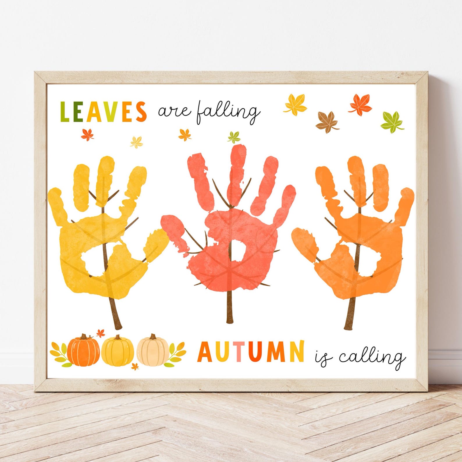 Autumn Leaves Handprint Craft - Digital Download, Fall Handprint Art ...