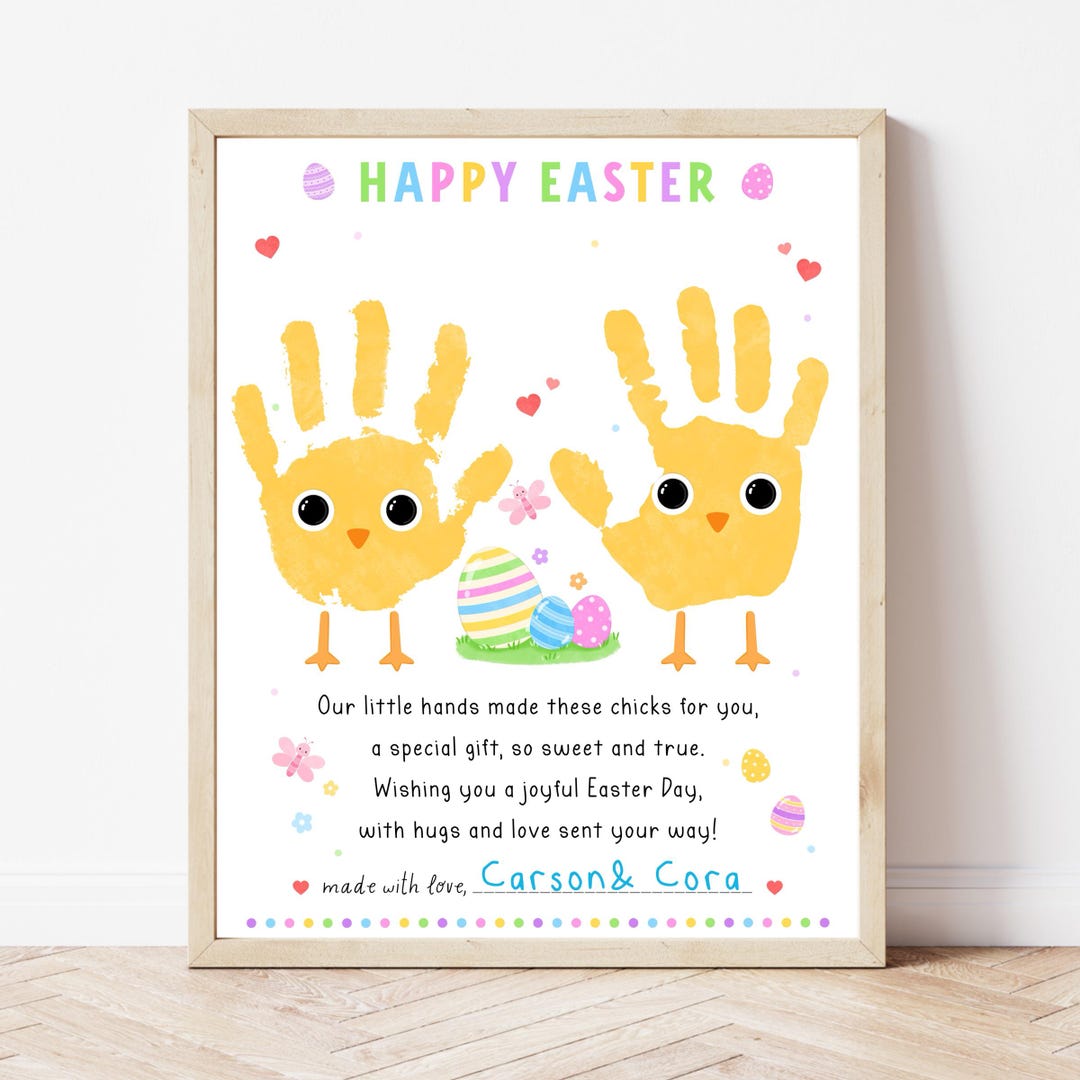 Two Little Chicks With Poem Easter Handprint Craft - Digital Download ...