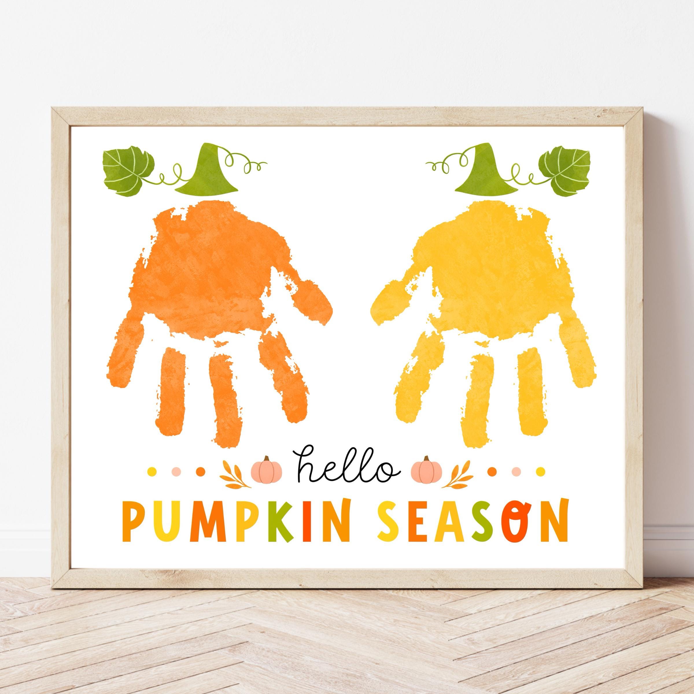 Pumpkin Season Handprint Craft - Digital Download, Fall Handprint Art ...