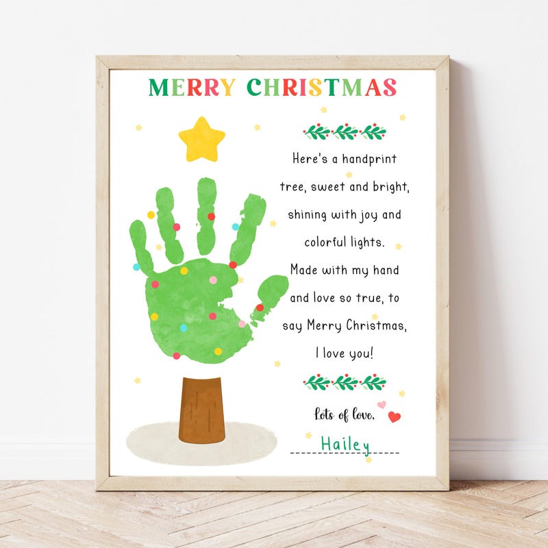 Christmas Tree Handprint Poem - Etsy