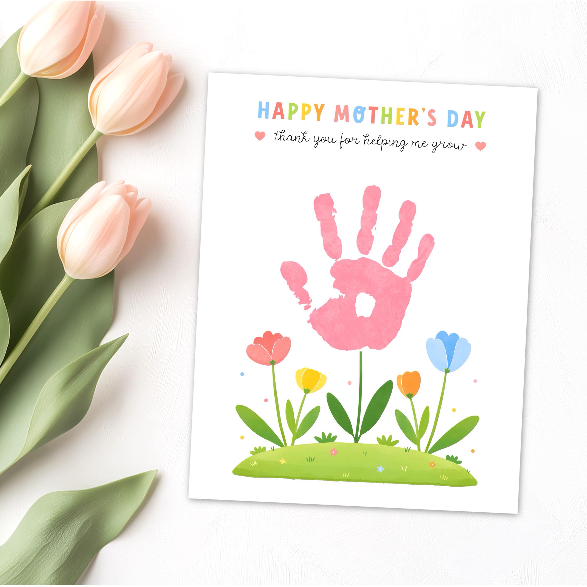 Thank You for Helping Me Grow Mother’s Day Handprint Craft - Digital ...