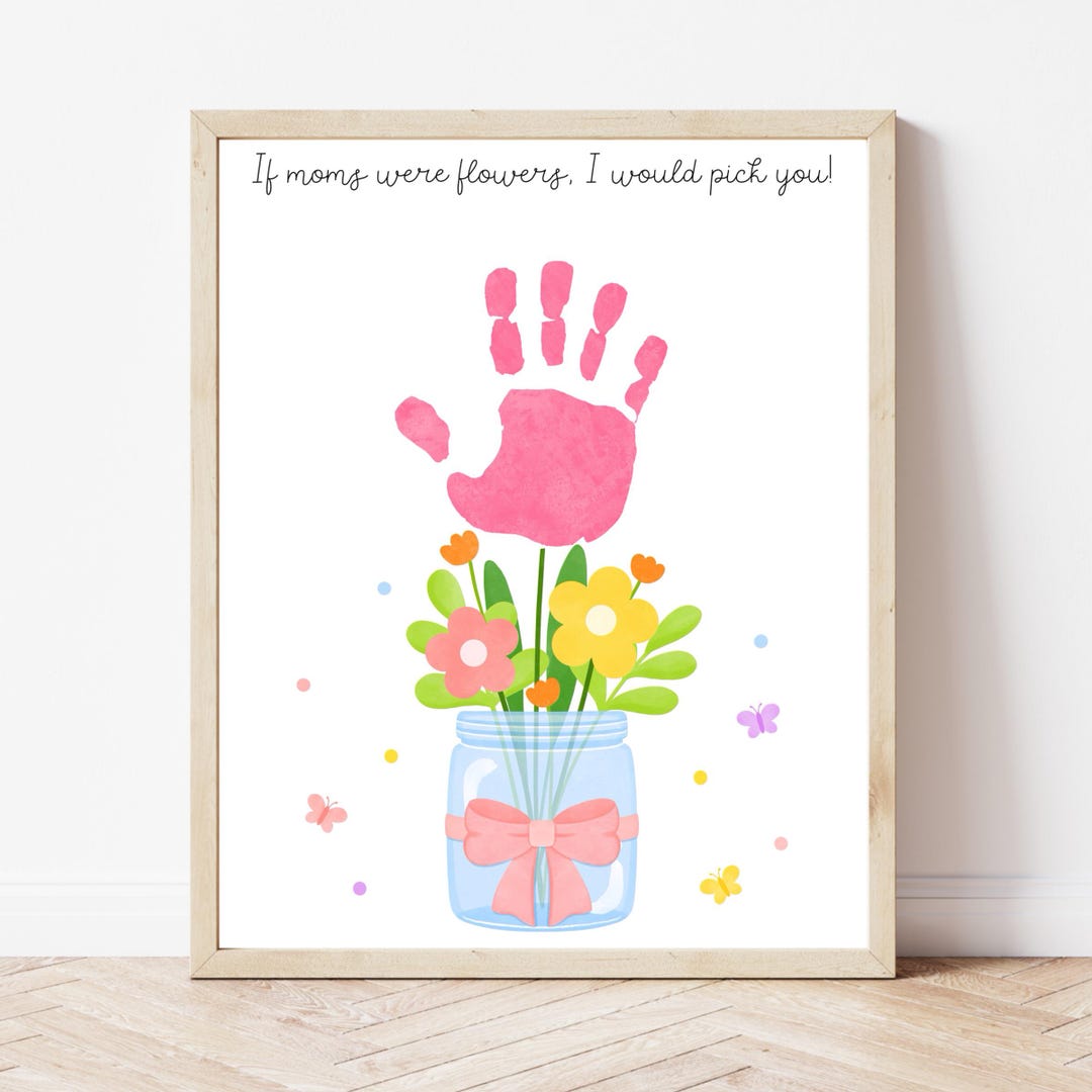 Flower Jar Mother’s Day Handprint Craft - Digital Download, Printable ...
