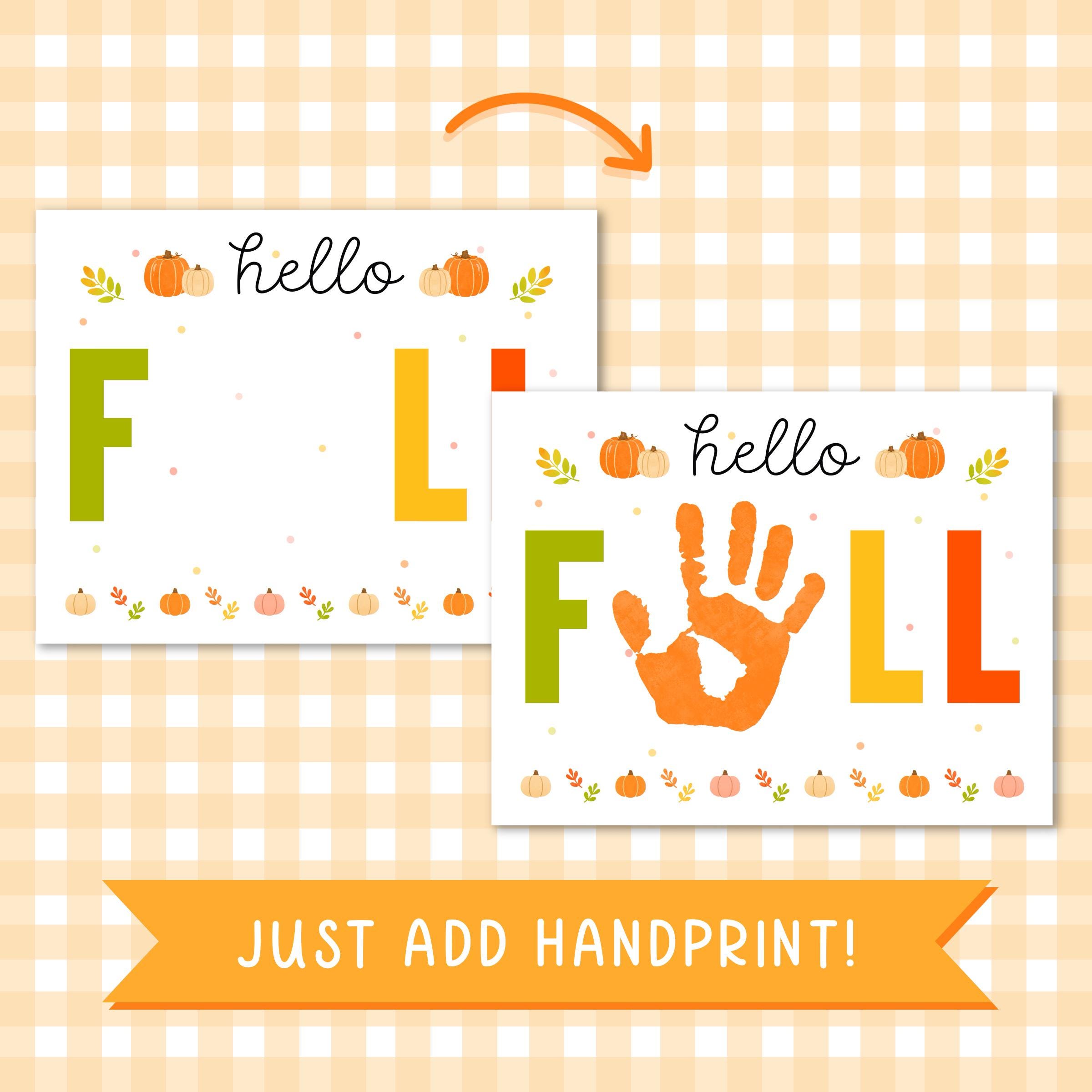 Fall Handprint Craft - Digital Download, Fall Handprint Art Template ...
