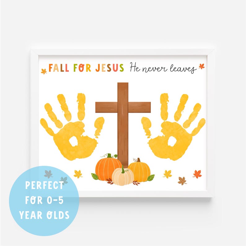 Fall for Jesus Handprint Craft - Digital Download, Printable Fall Jesus ...