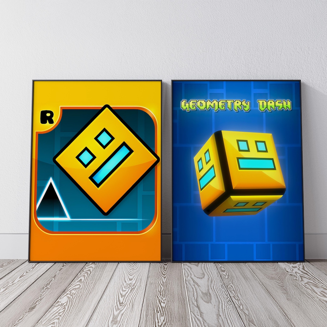 Geometry Dash Poster Set, Gaming Poster, Wall Art, Gaming Gift ...