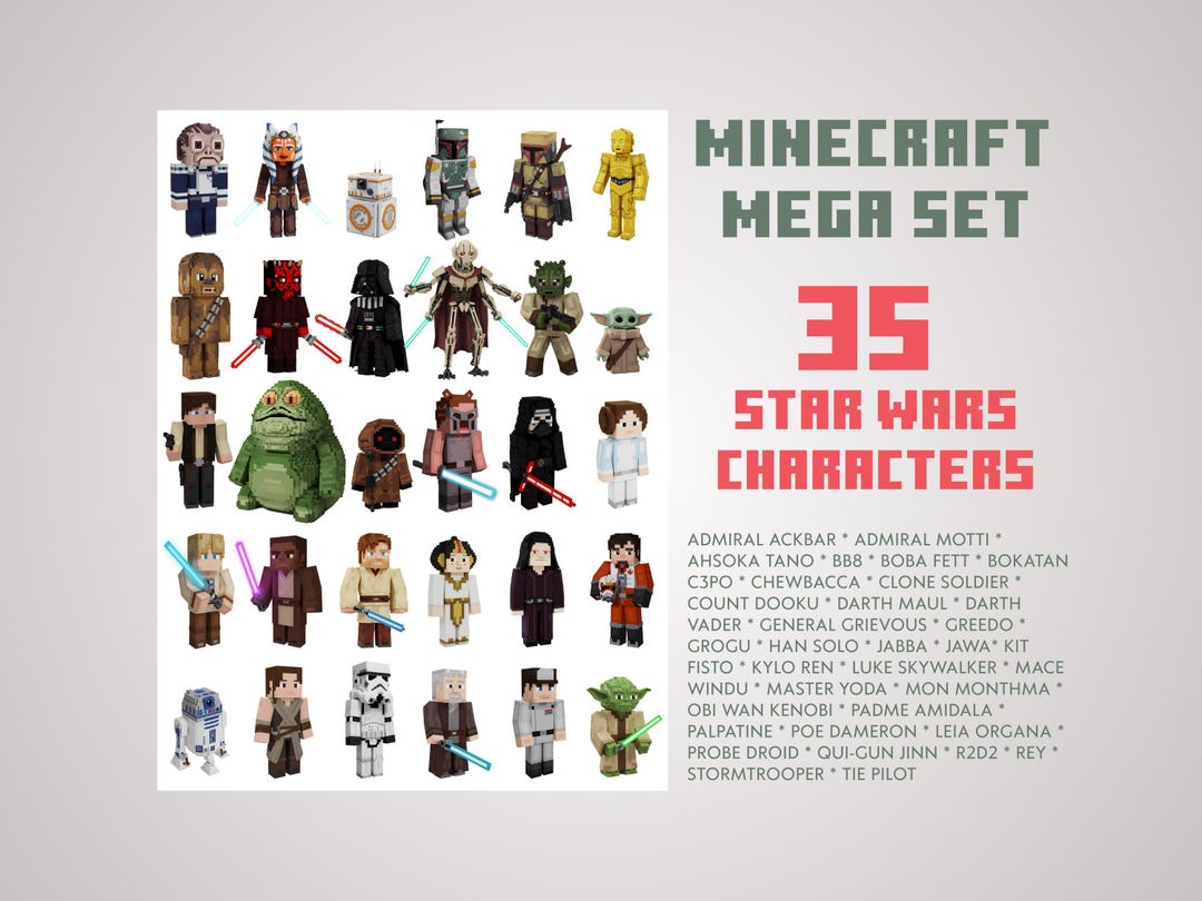 35 Star Wars Minecraft Characters Game Poster, Wall Art, Gifts ...
