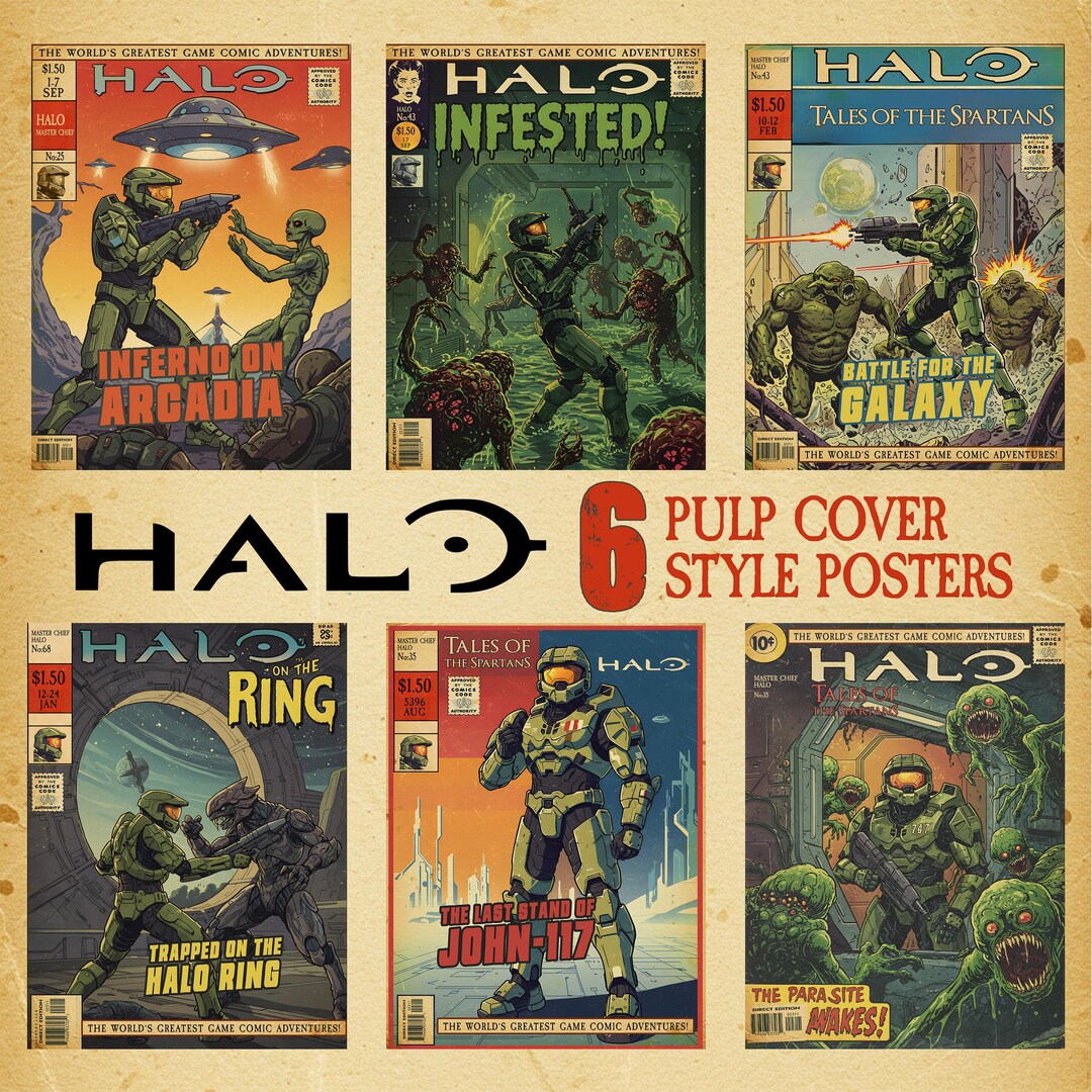 6 Pulp Cover Game Posters - Retro & Modern Video Game Art, Game Wall ...