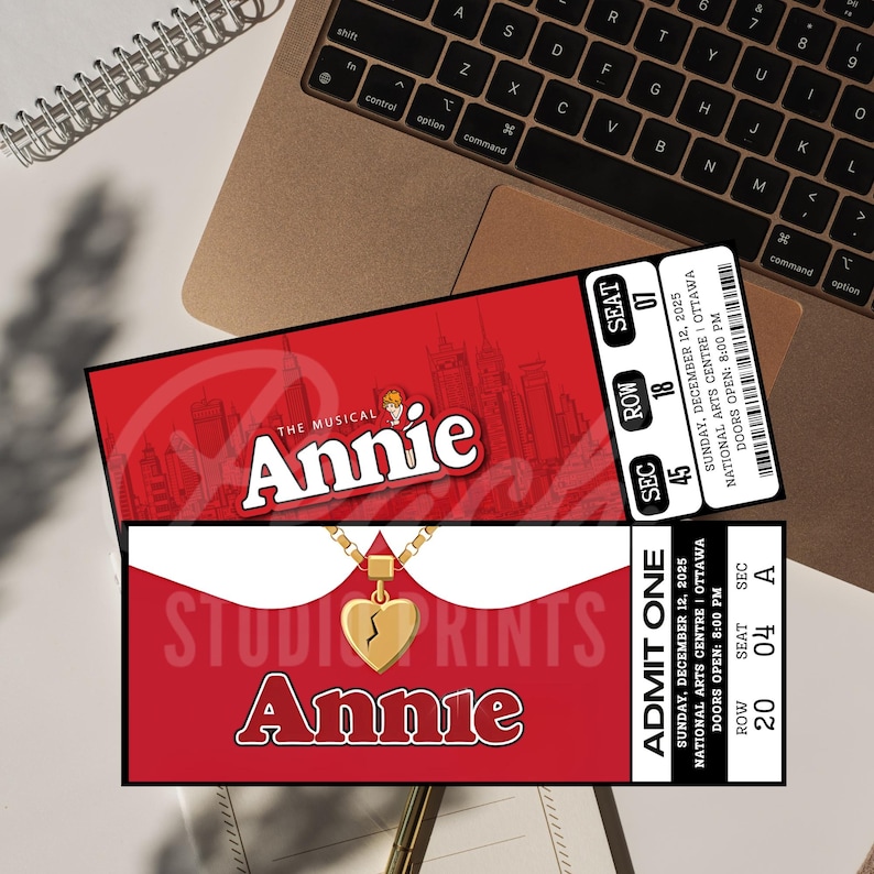 Printable Annie the Musical Theatre Ticket | Personalized Gift Reveal ...