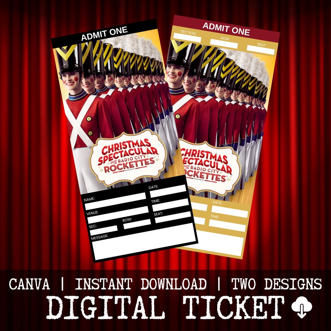 Printable CHRISTMAS SPECTACULAR Broadway Surprise Ticket. Editable ...