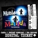 Printable Matilda the Musical Theatre Ticket | Personalized Gift Reveal ...