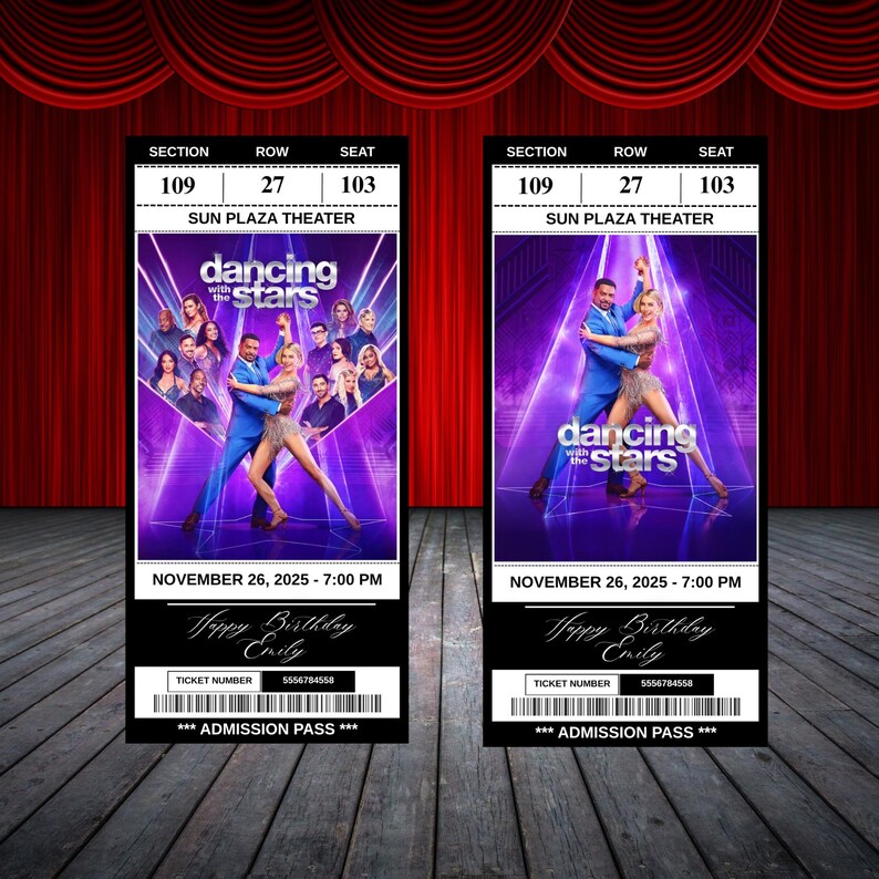 Dancing With the Stars Concert Ticket, Event Ticket Stub Souvenir ...