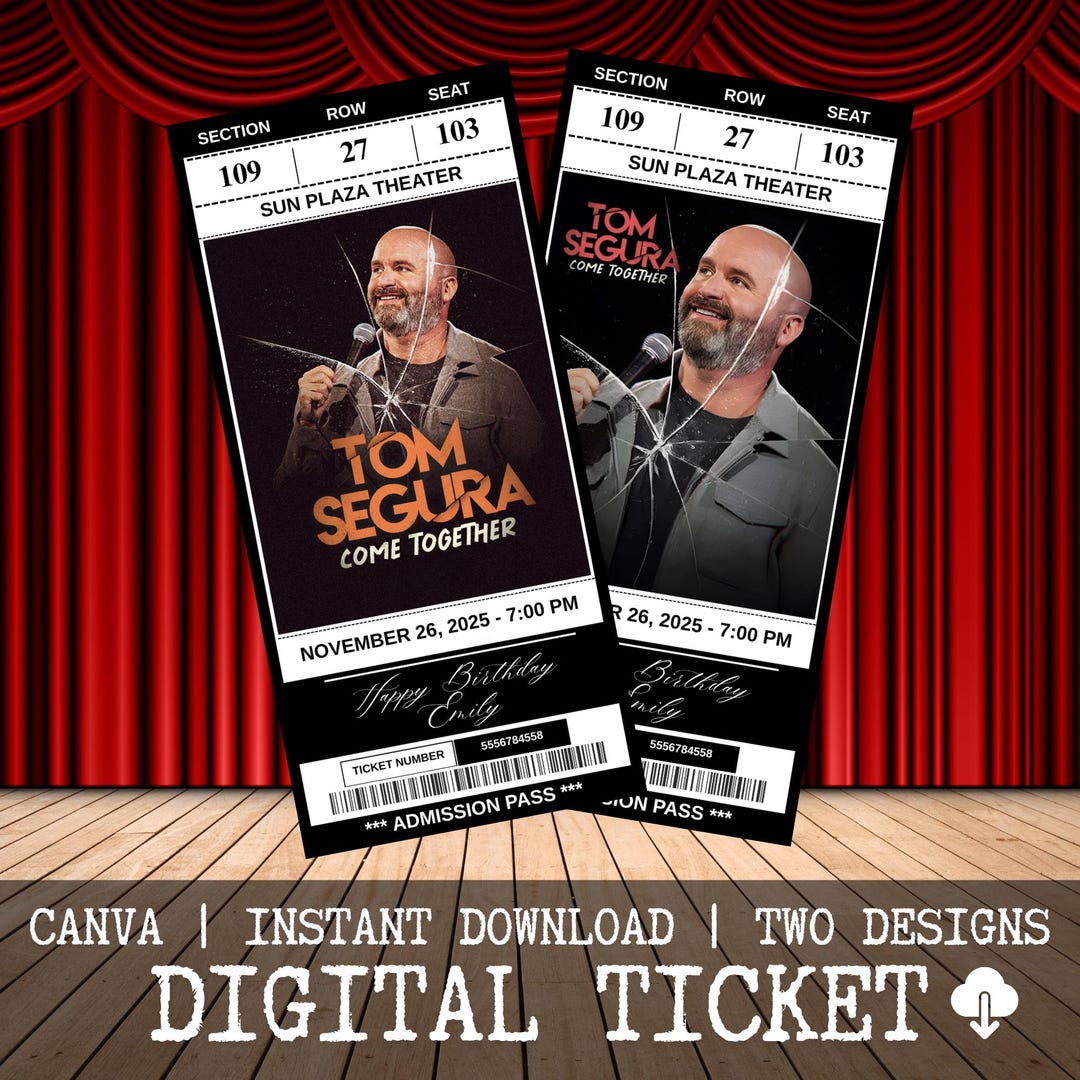 Printable Tom Segura Ticket Come Together Tour 2024 | Personalized Live ...