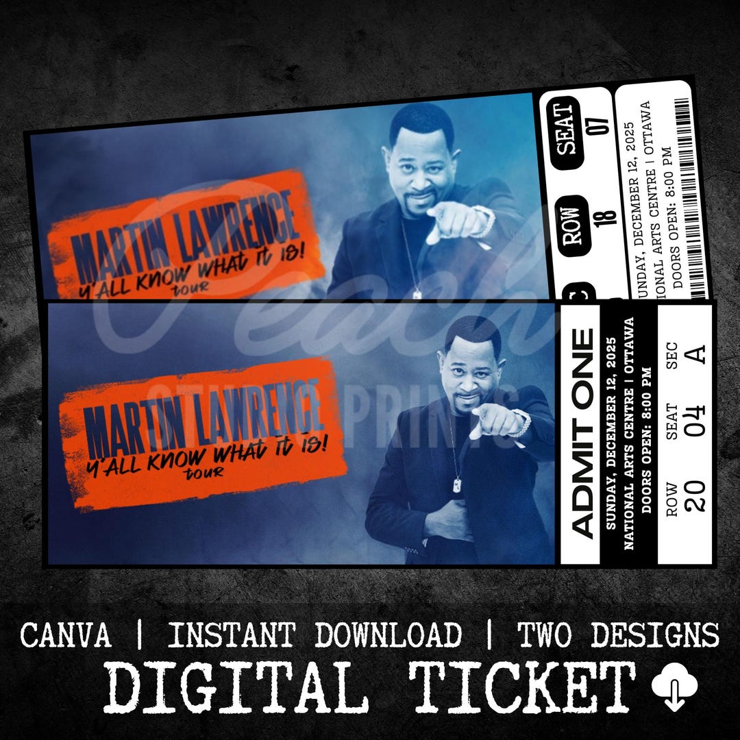 Printable Martin Lawrence Ticket Y'all Know What It is Tour ...