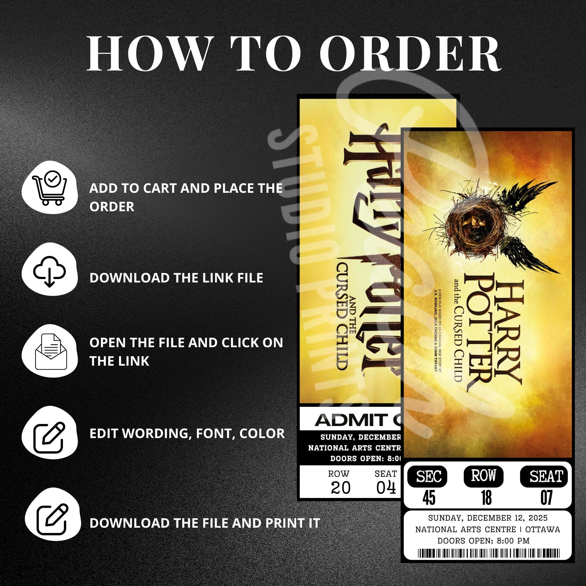 Editable CURSED CHILD Surprise Reveal Event Gift Template. Cursed Child ...