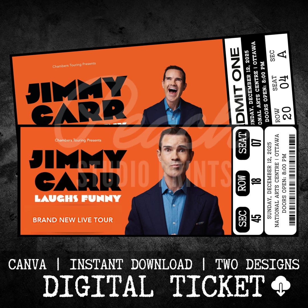 Printable Jimmy Carr Ticket Laughs Funny Tour 2024 | Personalized Live ...