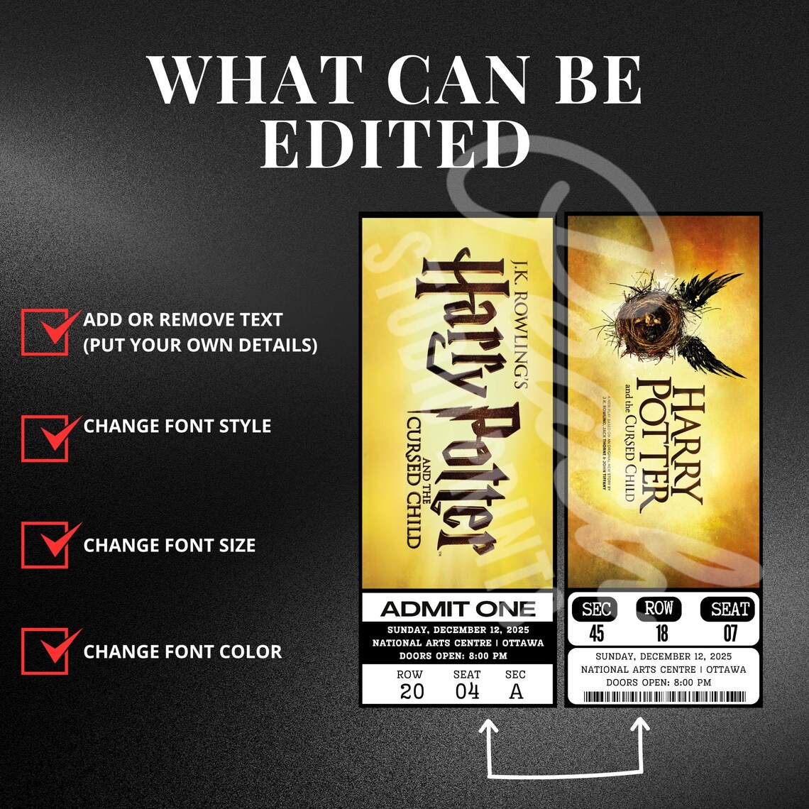 Editable CURSED CHILD Surprise Reveal Event Gift Template. Cursed Child ...