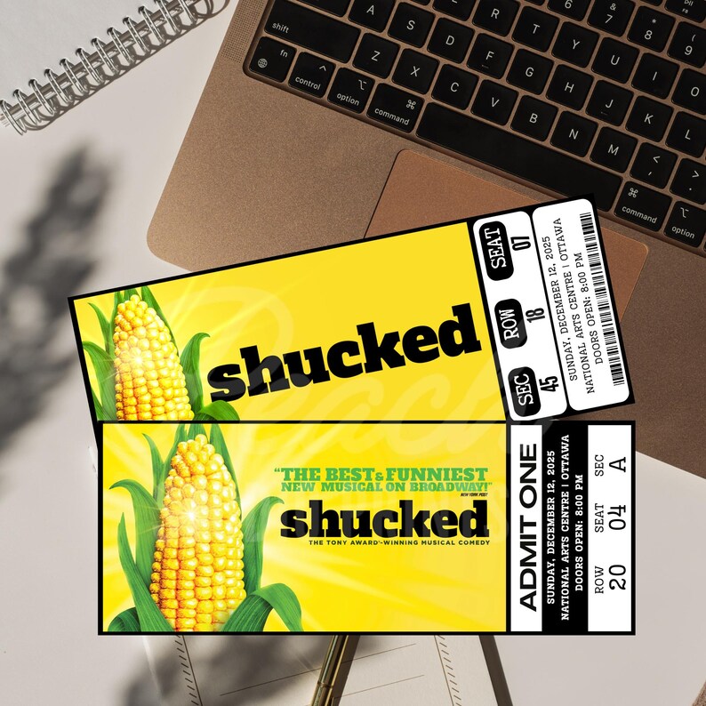 Editable Shucked Broadway Surprise Ticket Event Gift Template. Shucked ...