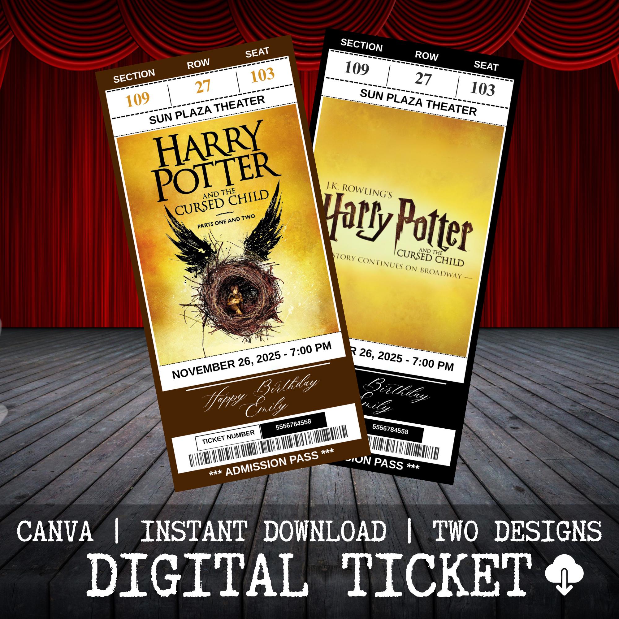 Editable CURSED CHILD Surprise Reveal Event Gift Template. Cursed Child ...