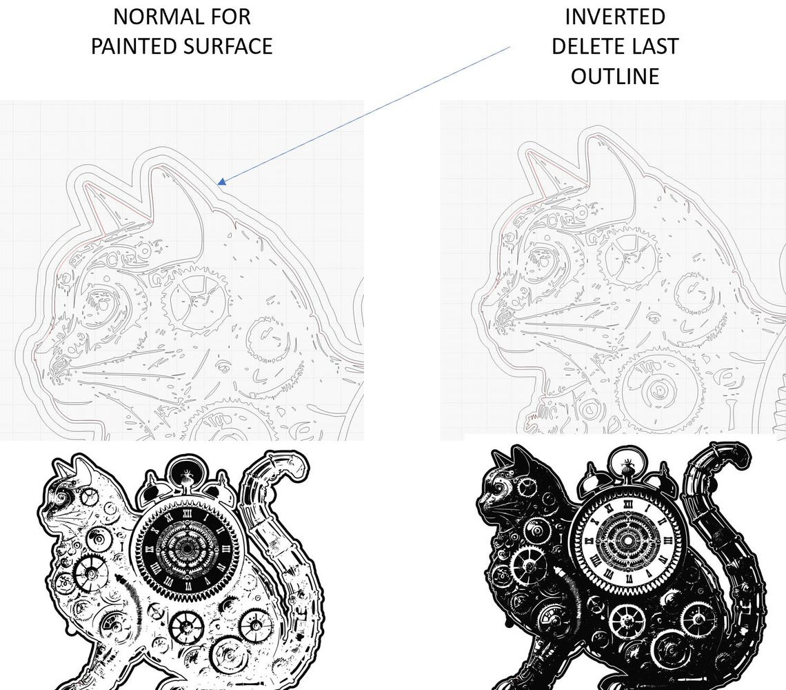 Steampunk Cat Wall Clock Files for Laser Cutting (svg, Dxf ,ai ,png ...