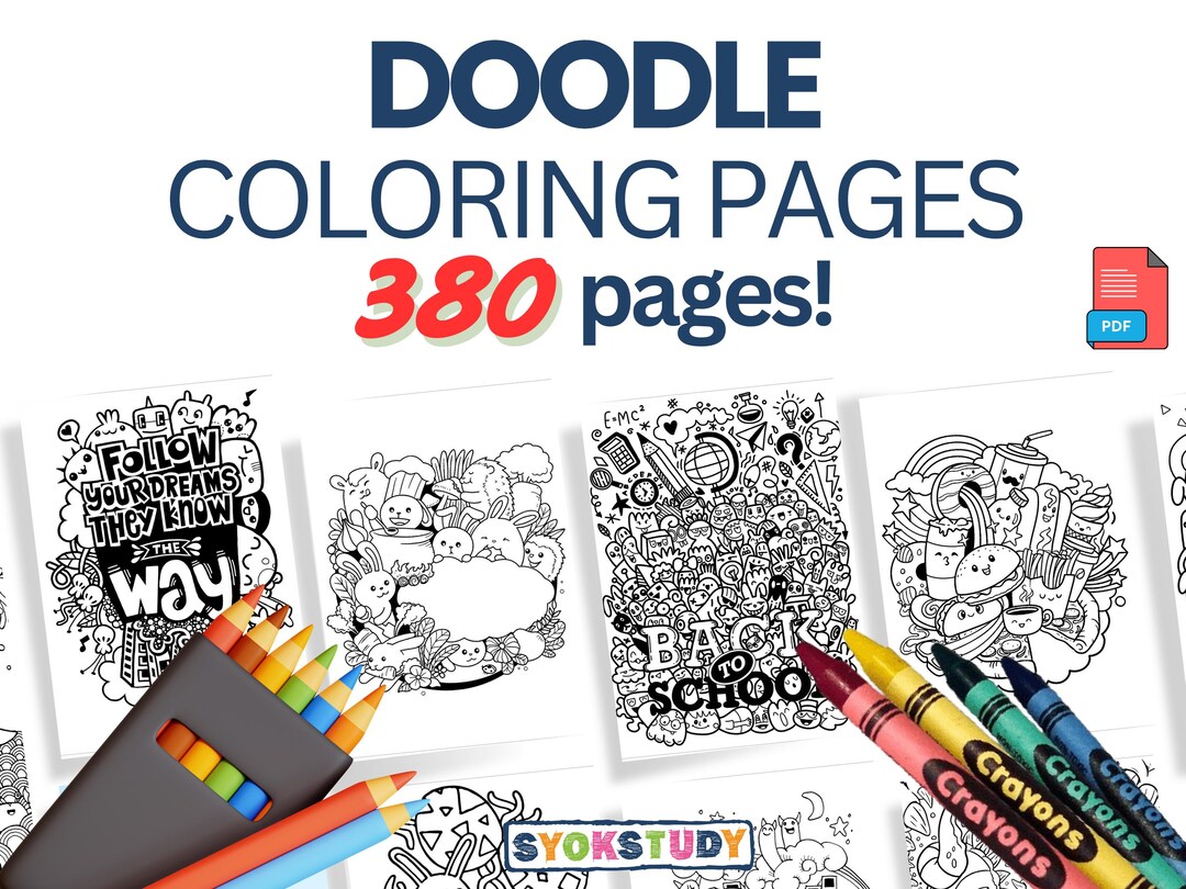 Doodle Coloring Book for Kids and Adults | Printable PDF | Colouring ...