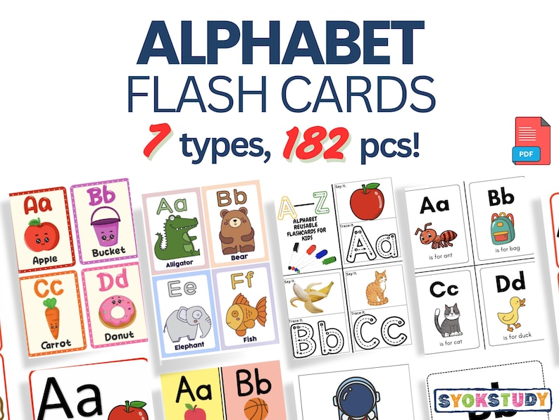 ABC Alphabet Flash Cards | Printable PDF | Early Learning & Education ...
