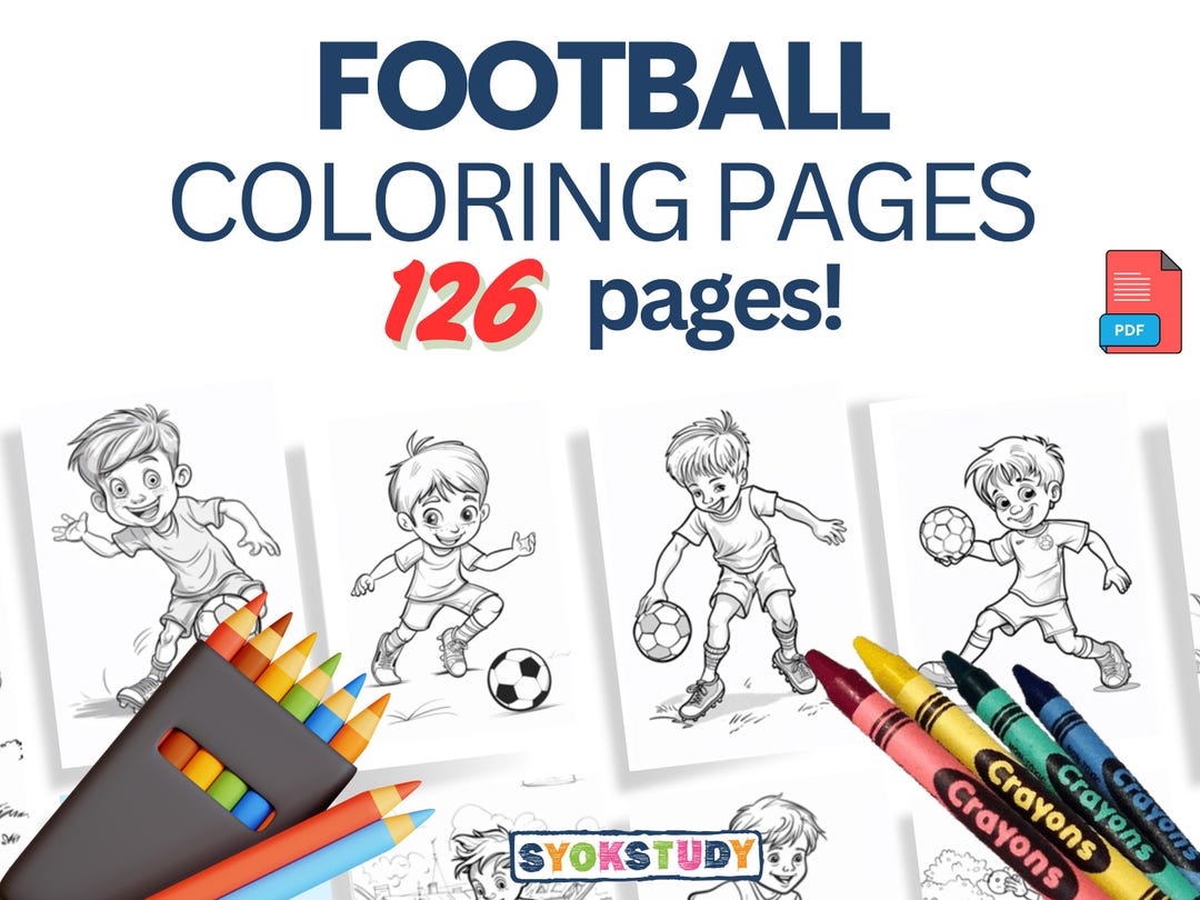Football Coloring Book for Kids | Printable PDF | Soccer Colouring ...