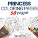 Princess Coloring Book for Kids | Printable PDF | Colouring - 58 Pages ...