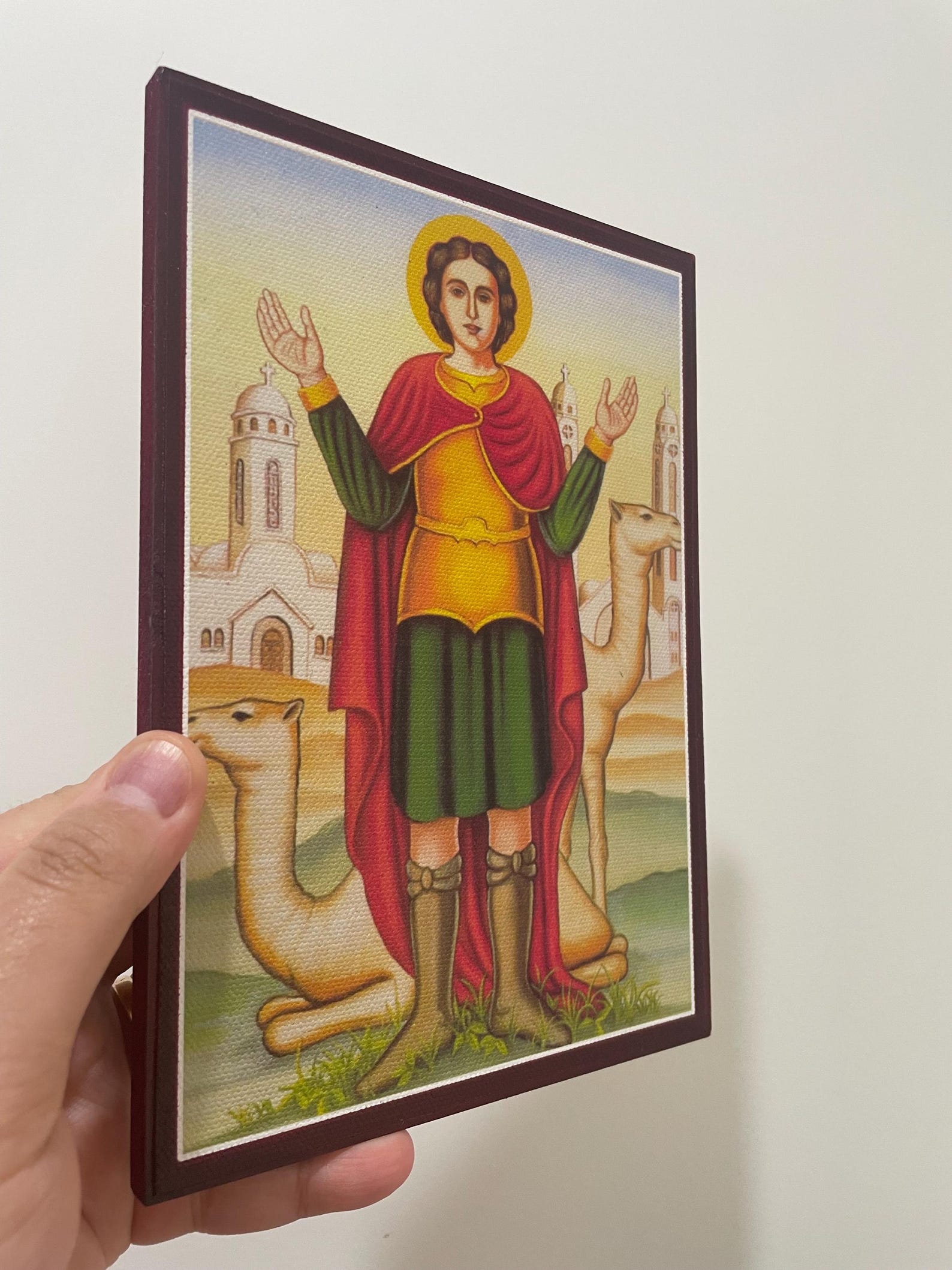 Coptic Icon of St Mina | Handmade Orthodox Icon - Etsy