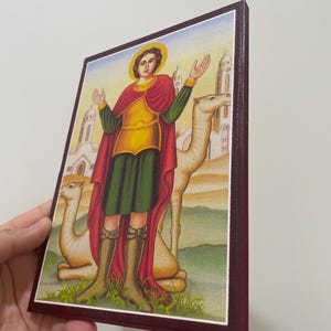 Coptic Icon of St Mina | Handmade Orthodox Icon - Etsy