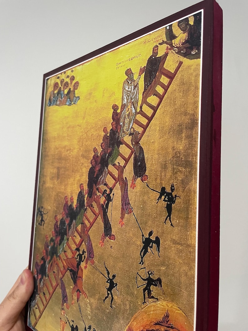 Ladder of Divine Ascent Icon | Handmade Orthodox Icon - Etsy
