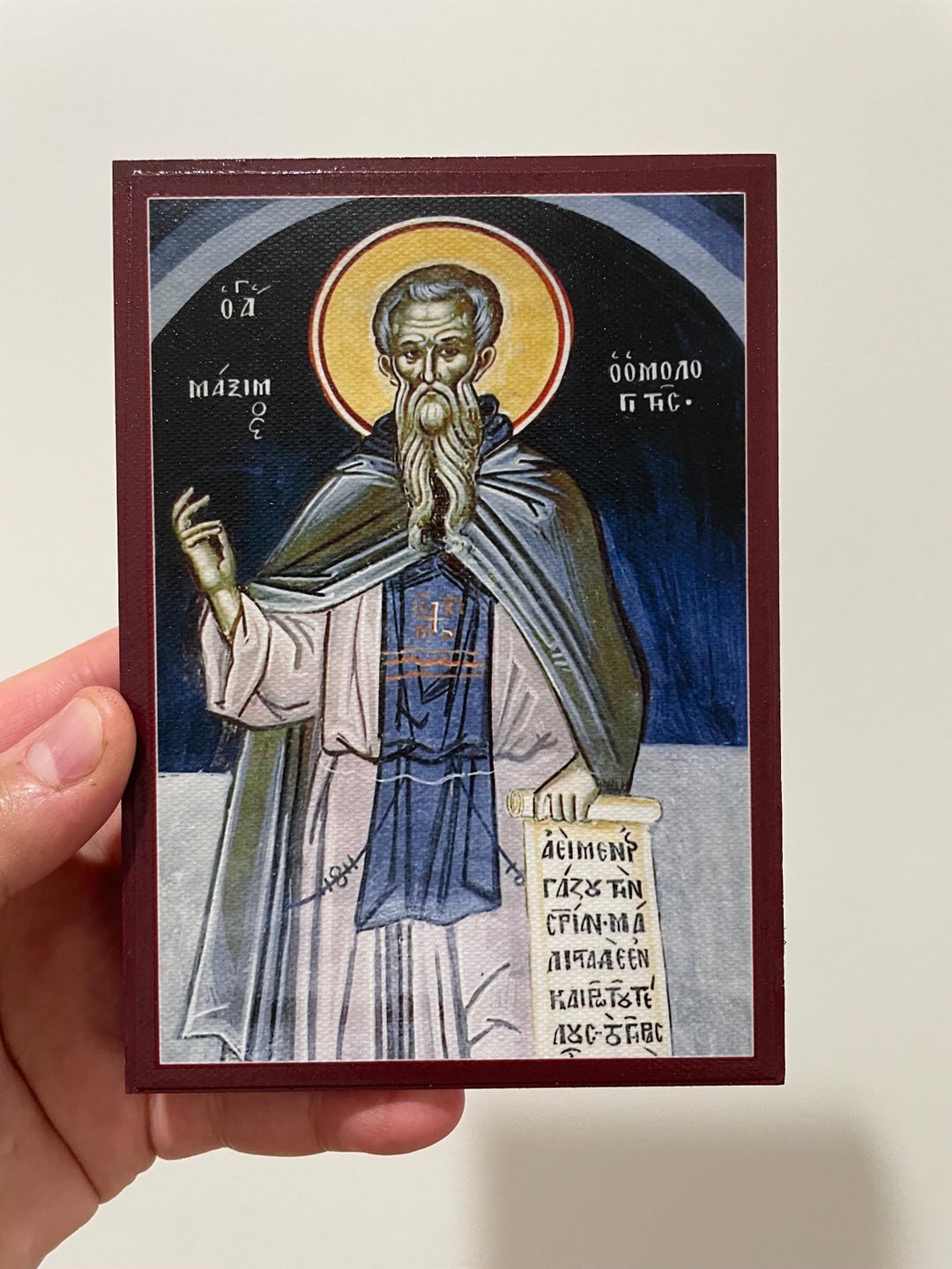 Ancient Fresco Icon of St Maximos the Confessor | Handmade Orthodox ...