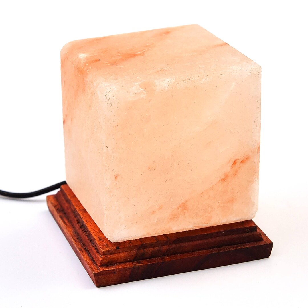 Cube Himalayan Salt Lamp With Color-changing LED – Usb-powered Handmade ...