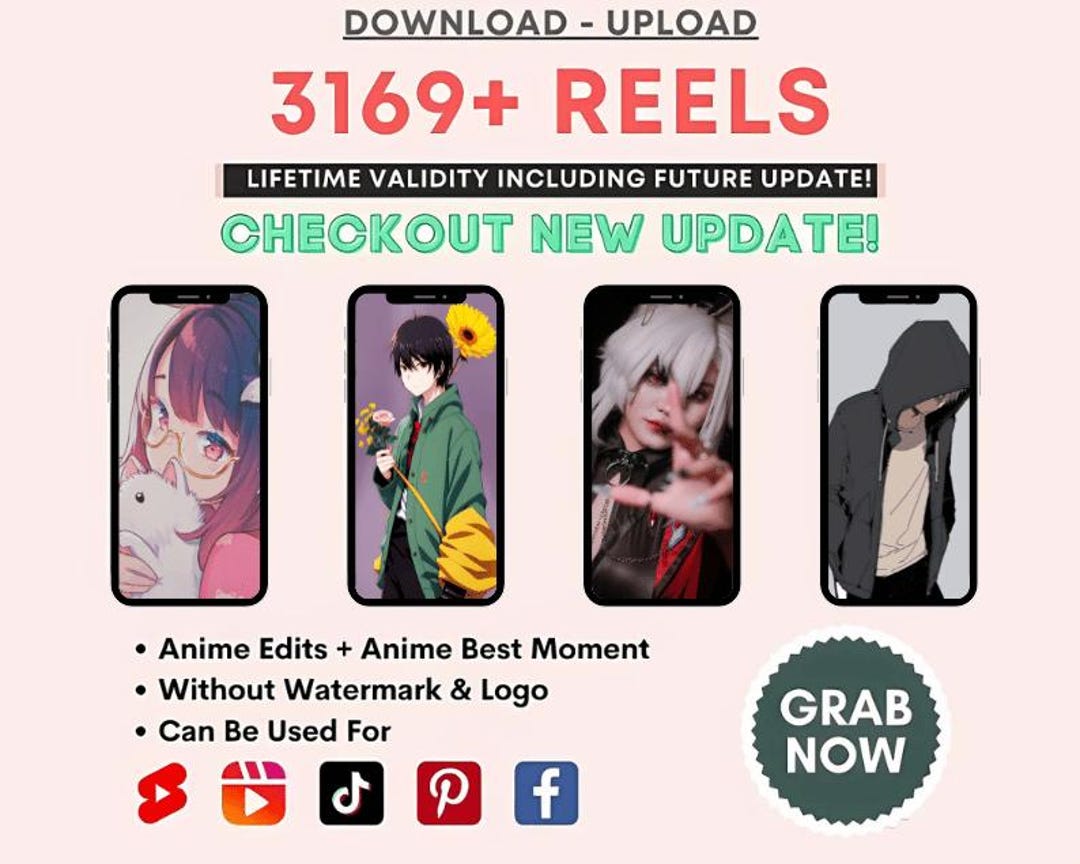 3169+ Mega Anime Edits Bundle | Viral Anime Reels | Tiktok & Instagram ...